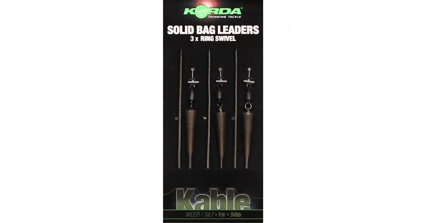 Korda Solidz Bag Leaders - előkötött Leadcore szerelék PVA tasakhoz